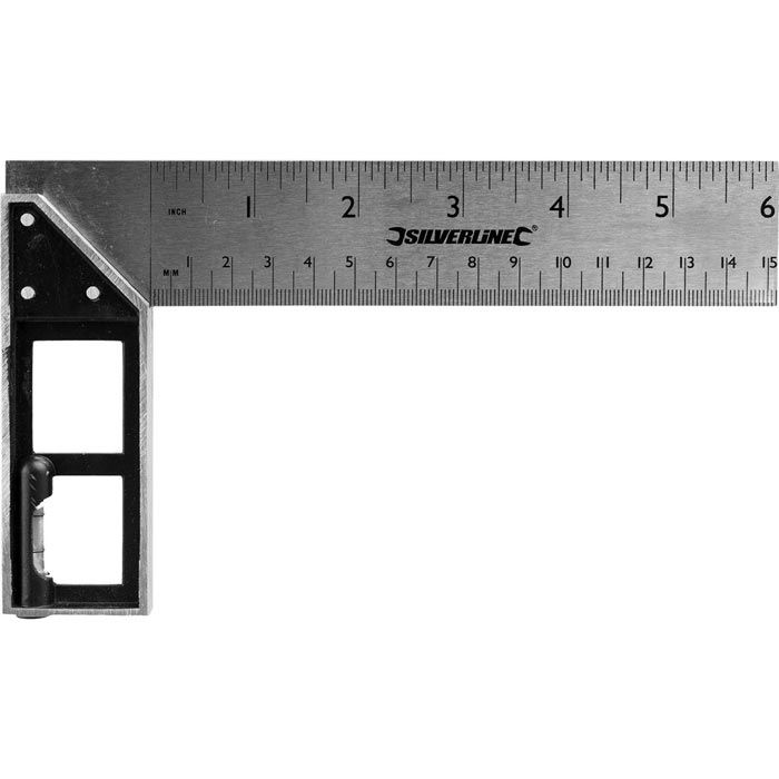 Silverline Anschlagwinkel 282651, 150mm, mit Wasserwaage, aus Metall ...