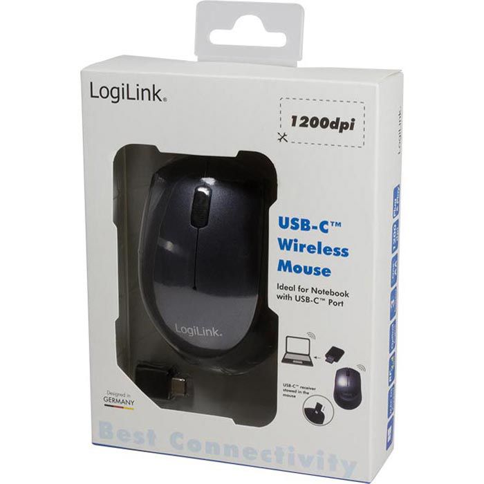 LogiLink Maus Mini ID0160 USB-C, mit optischem Sensor, schwarz ...