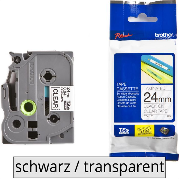 Brother TZe-151 24mm Schriftband P-touch Tape 8 m - Böttcher AG