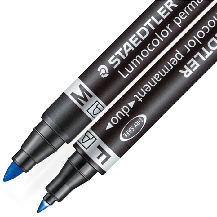 Staedtler Permanentmarker Lumocolor Duo 348-3, 2 Spitzen 0,6 und 1,5mm ...
